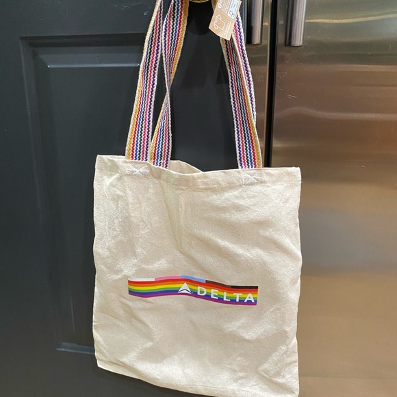 Delta | Bags | Delta Airlines Rainbow Pride Cream Tote Bag | Poshmark